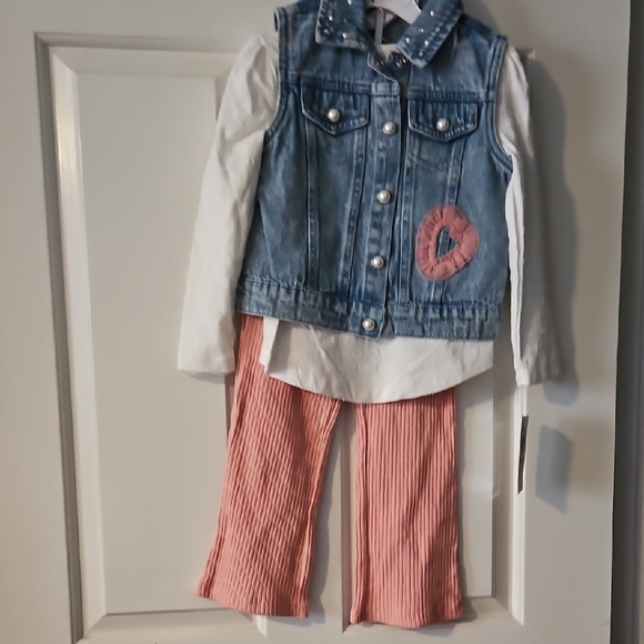 Little Lass | Jackets & Coats | Little Lass Blue And White Jean Jacket ...